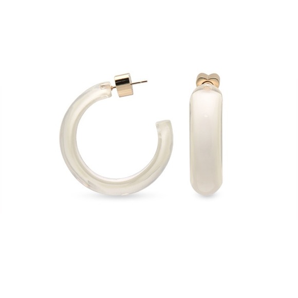 Jewelry | Medium Size White Jelly Hoops | Poshmark